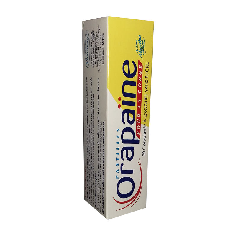 ORAPAINE 20 CPS A CROQUER POUR LA GORGE AROME MENTHE NATUREL